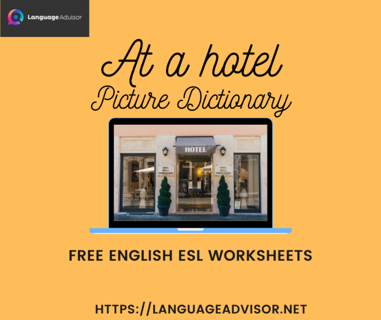 At a hotel- Worksheets on Vocabulary - Language Advisor