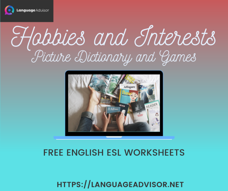 Hobbies and Interests - Worksheets on Vocabulary