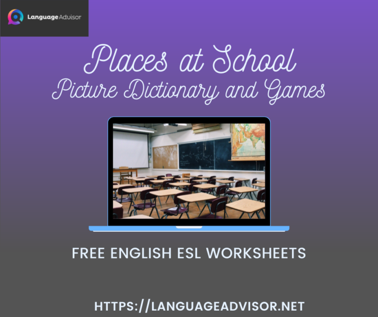 Places at School - Worksheets on Vocabulary