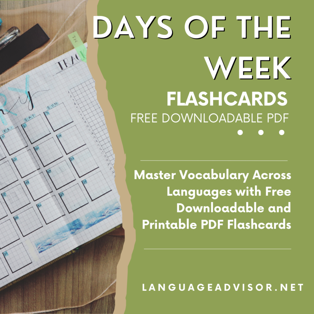Days of the Week - Flashcards - Language Advisor