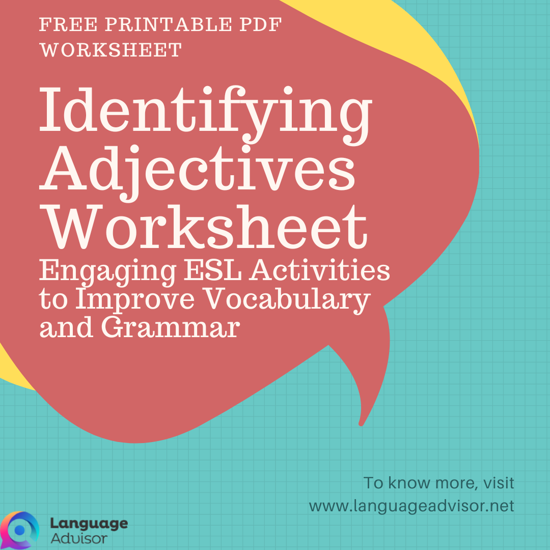 Identifying Adjectives Worksheet Language Advisor