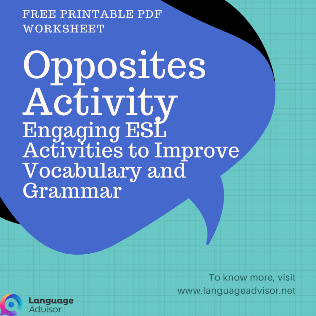 Opposites Activity - Language Advisor